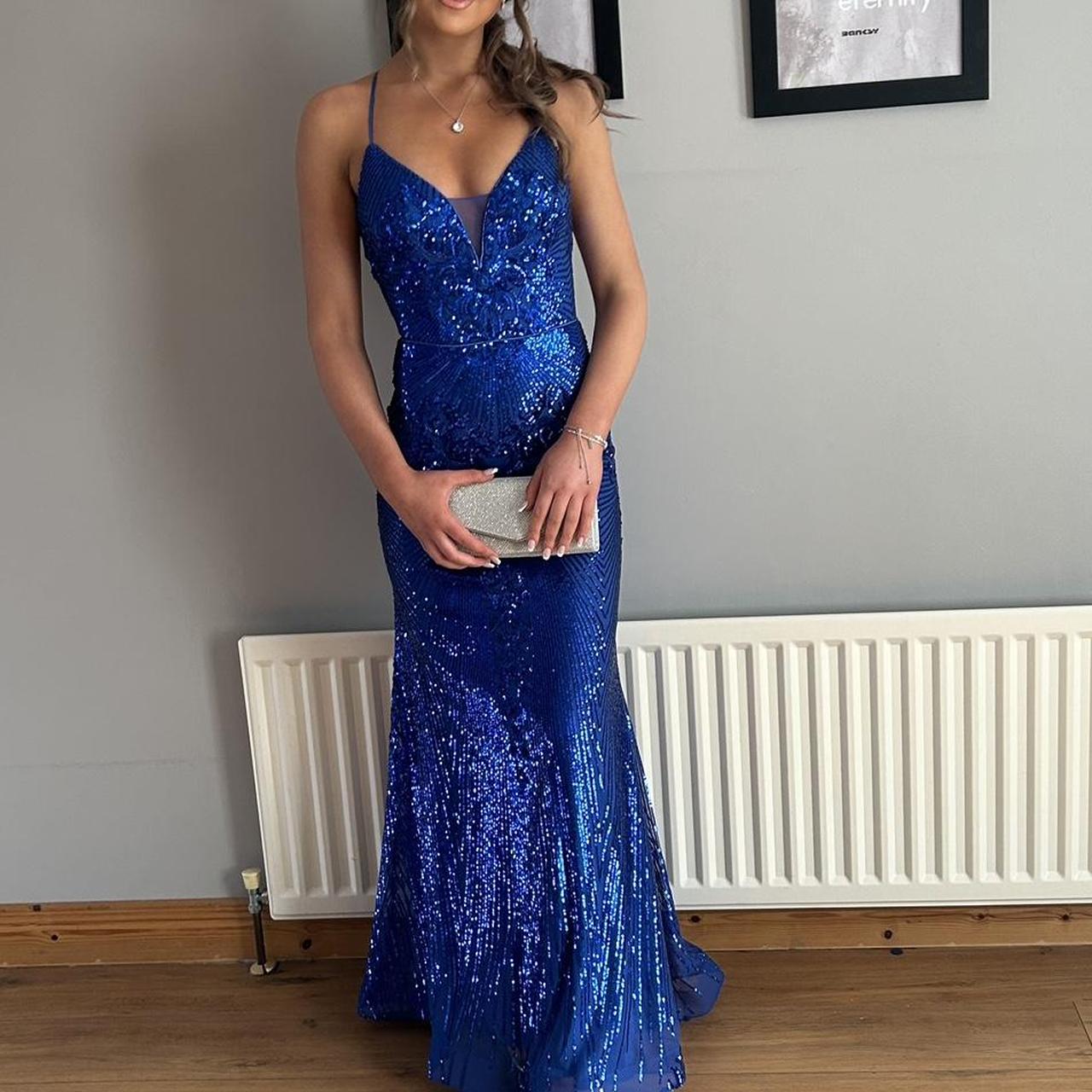 Blue formal/prom/debs dress Only worn few hours... - Depop