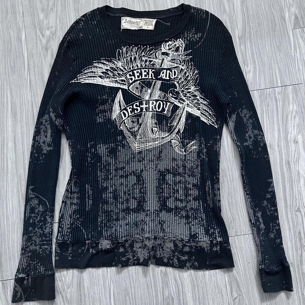 aesthetic y2k seek and destroy long sleeve by salvage | Depop