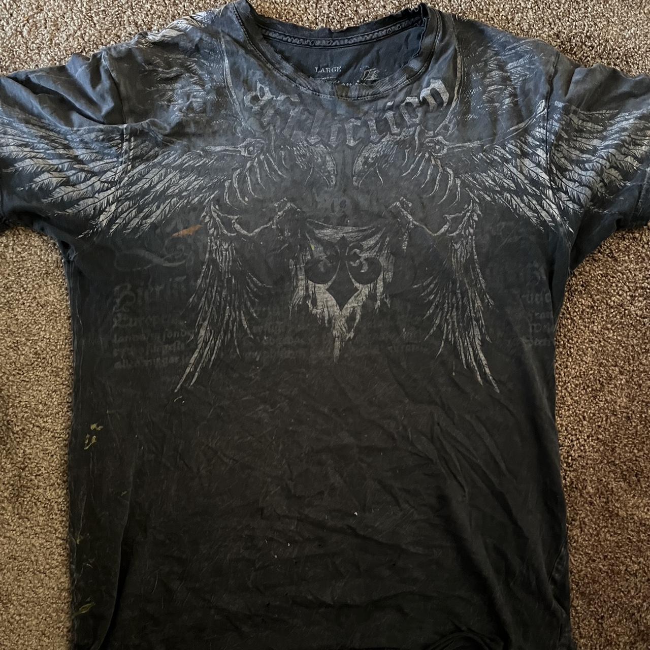 Hella distressed affliction shirt TAGS:signiture... - Depop