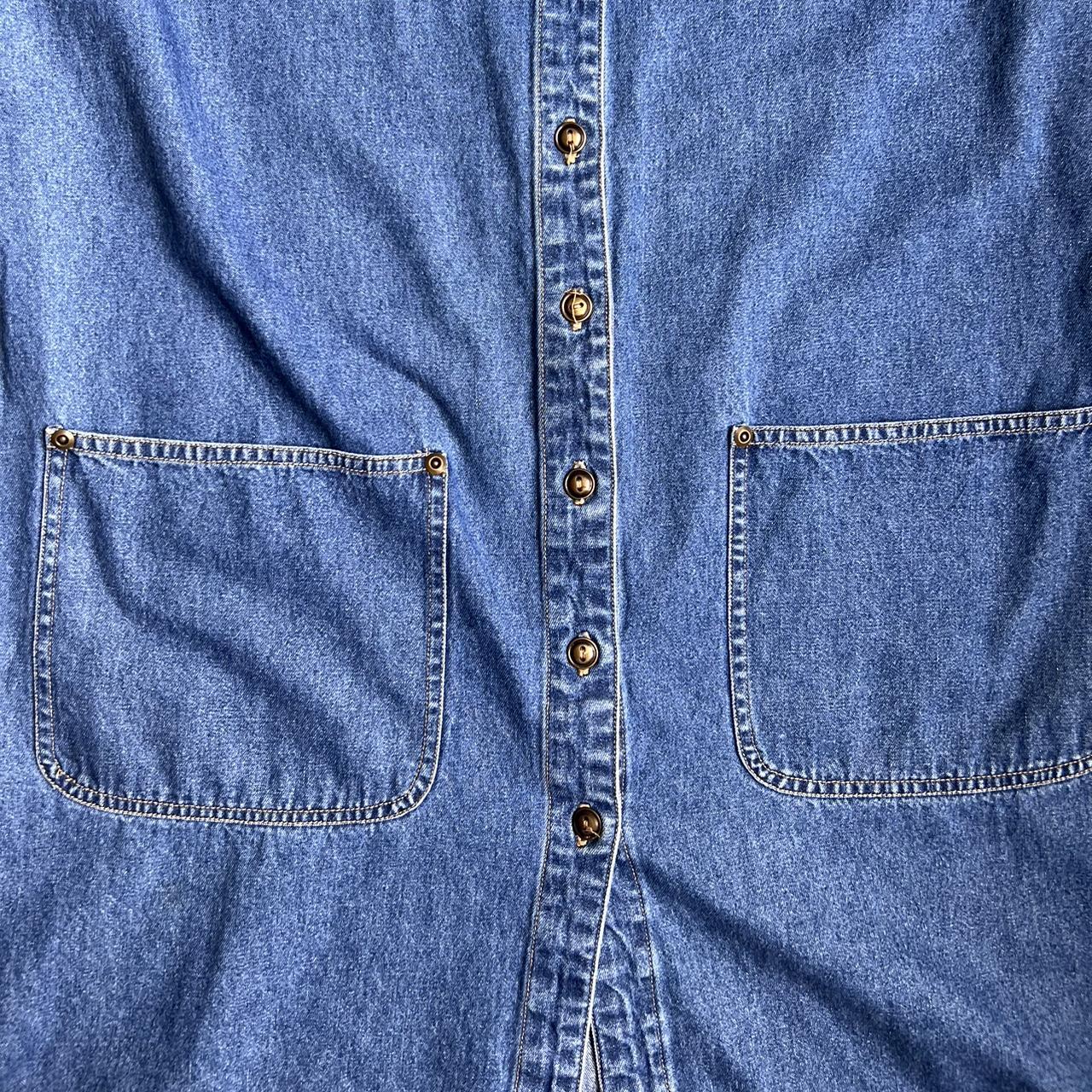 vintage original TY wear denim button down dress... - Depop