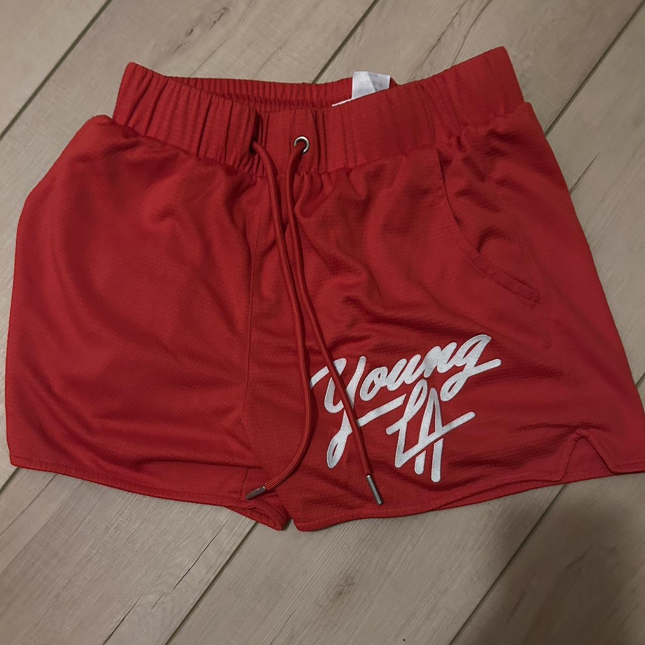 Youngla red shorts size medium #Youngla #shorts #gym - Depop