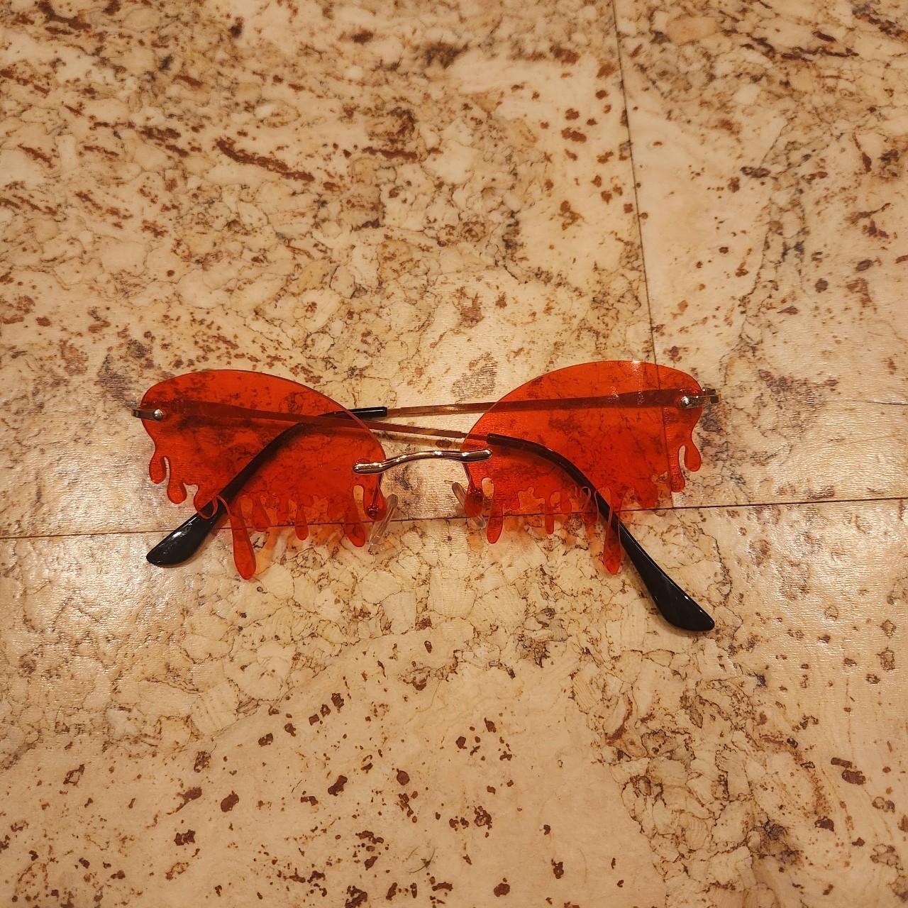 Hot topic red drippy sunglasses Worn once Still in... | Depop