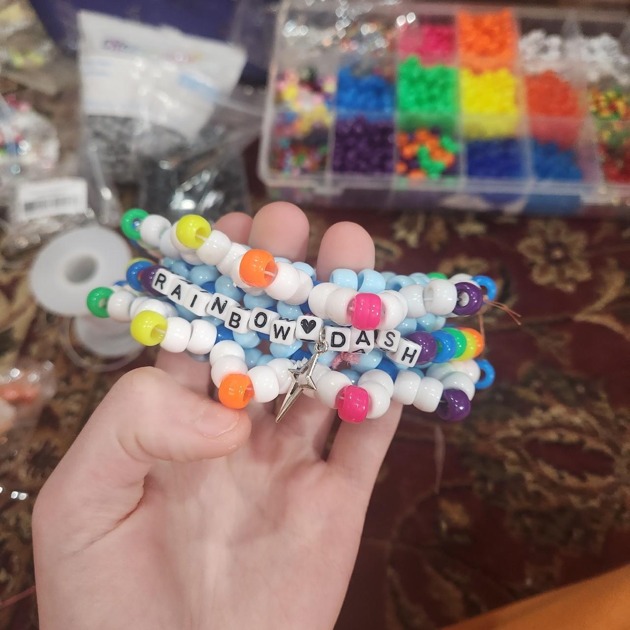 Rainbow Dash Mini Kandi Rotator Cuff handmade by... | Depop