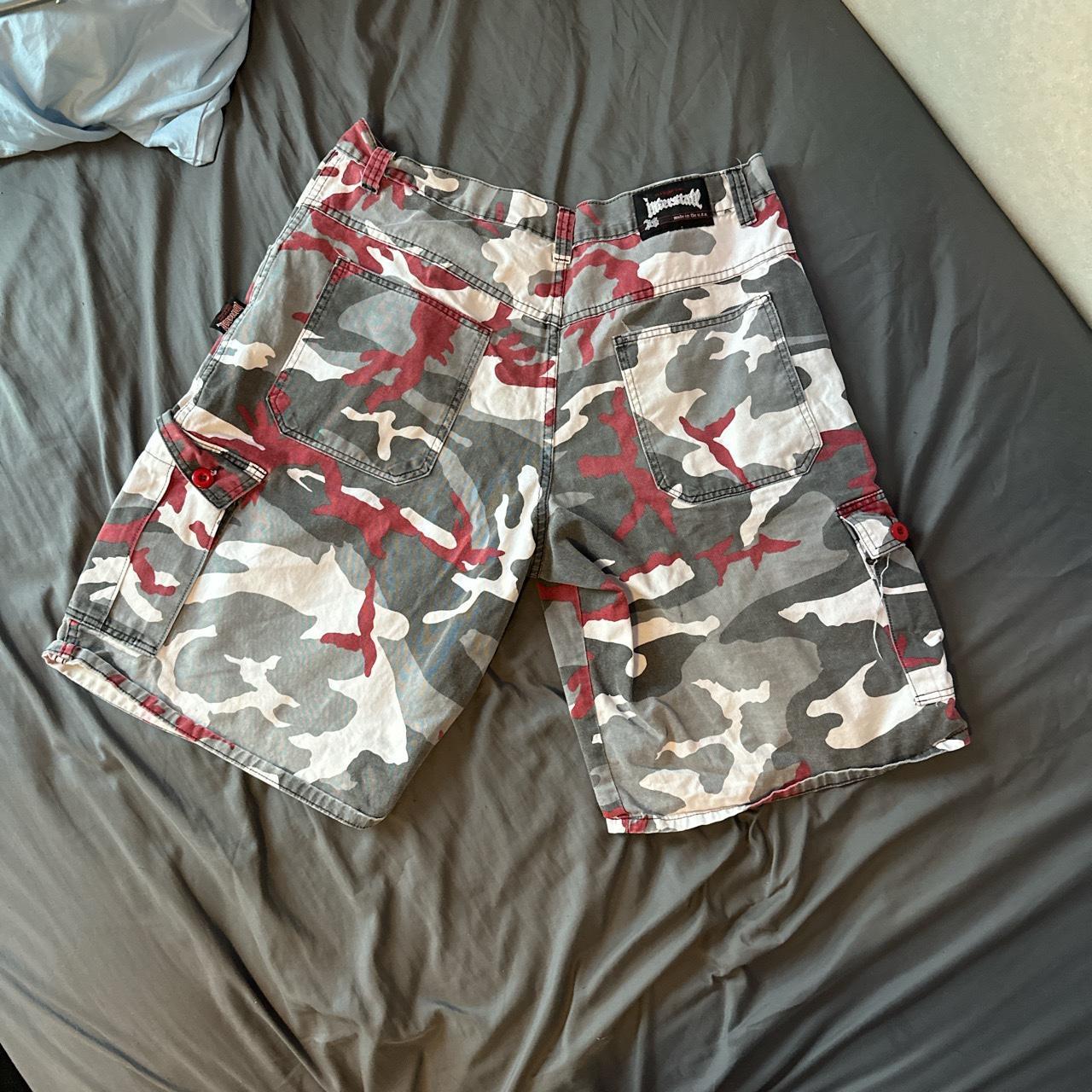 SUPER RARE INTERSTATE CARGO JORTS SUPER COOL RED... - Depop