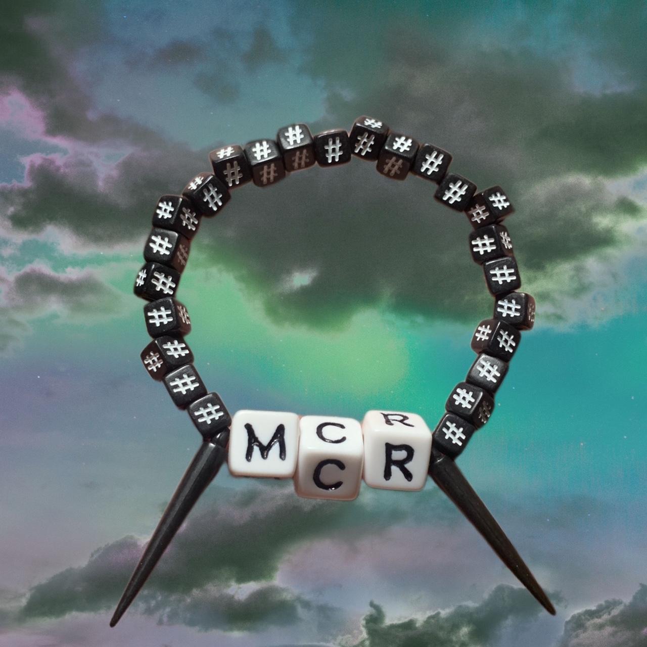 Chunky my chemical romance Kandi bracelet with black... - Depop