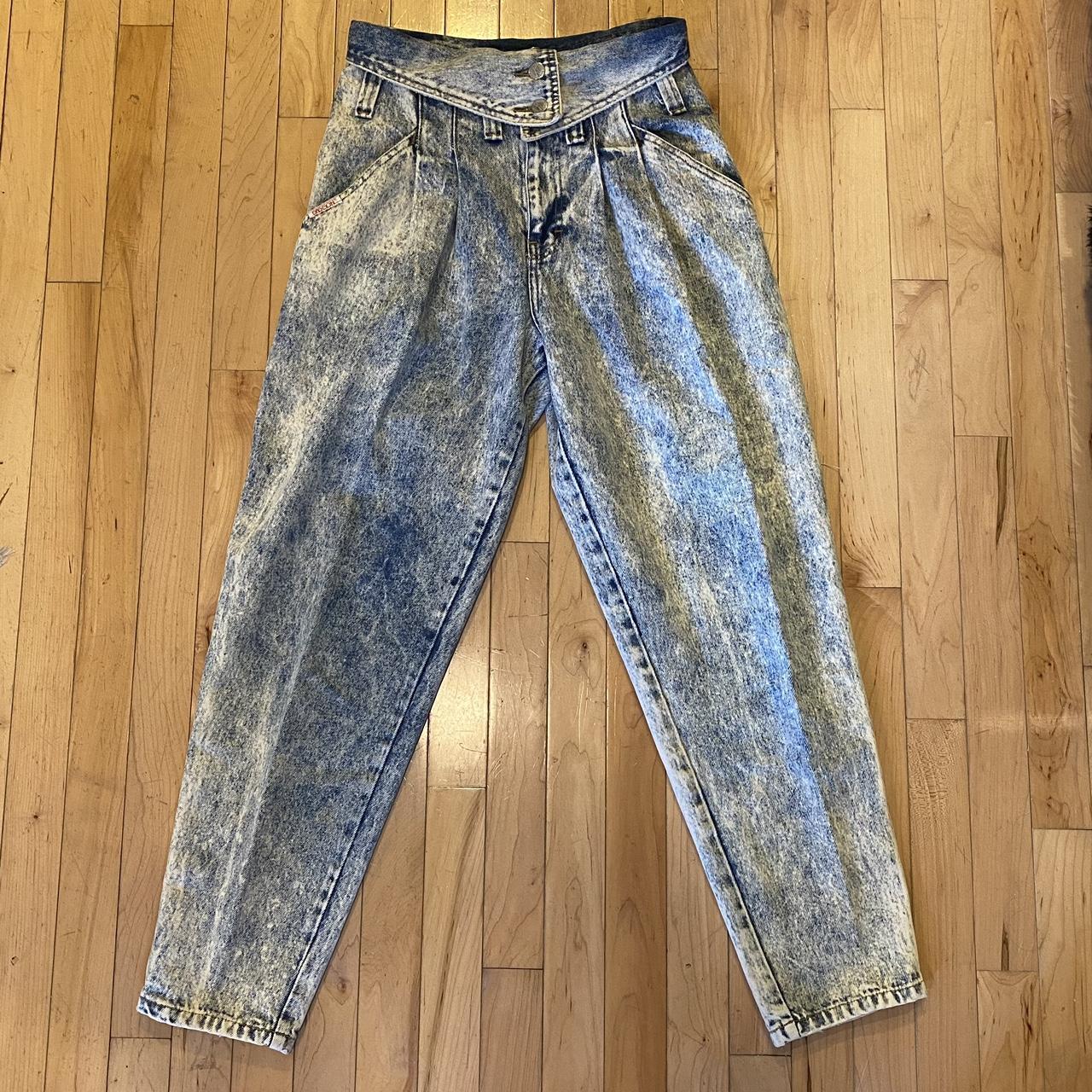 80s Acid wash Sasson jeans with fold over... | Depop
