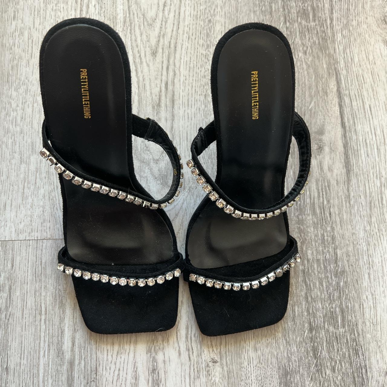 PrettyLittleThing diamond strapped, widefeet, heels.... - Depop