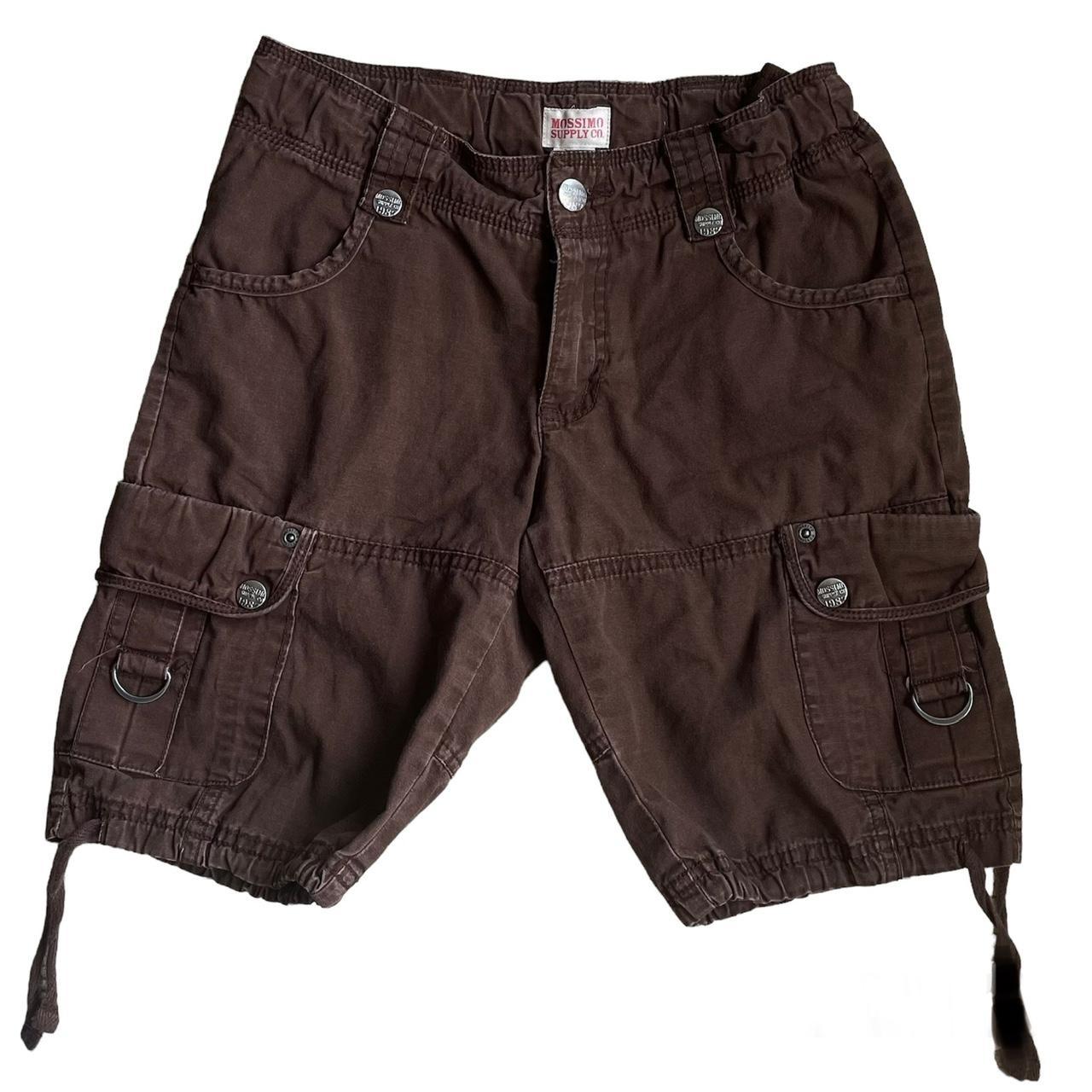 cute brown cargo shorts womens xs *measurements... - Depop