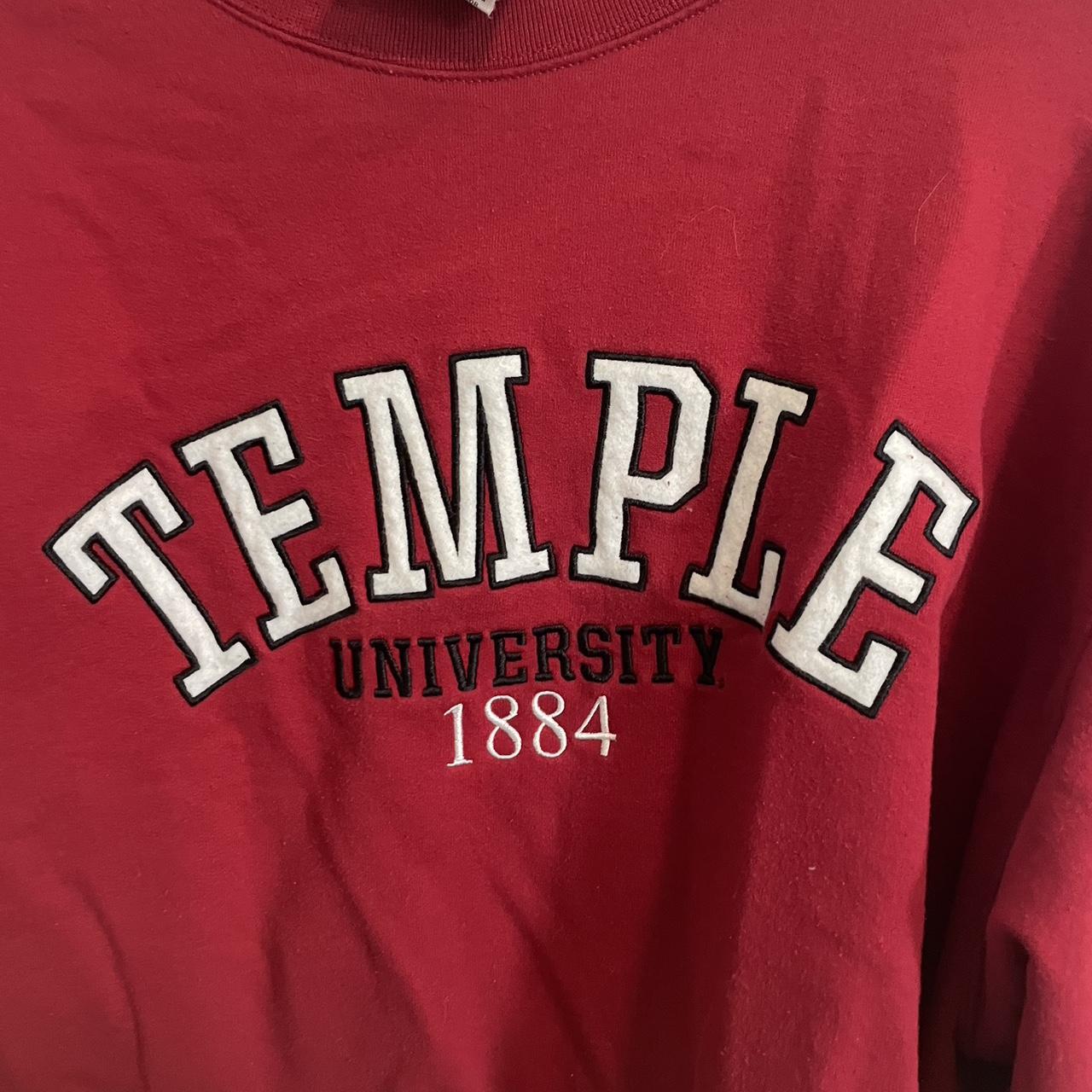 Temple University red crew neck sweatshirt, worn but... - Depop