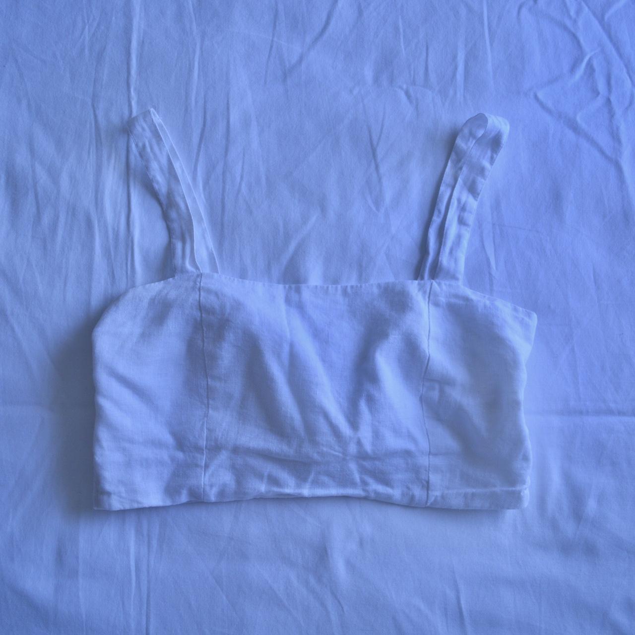 White Linen Crop Top So So Cute I Love This Top And Depop