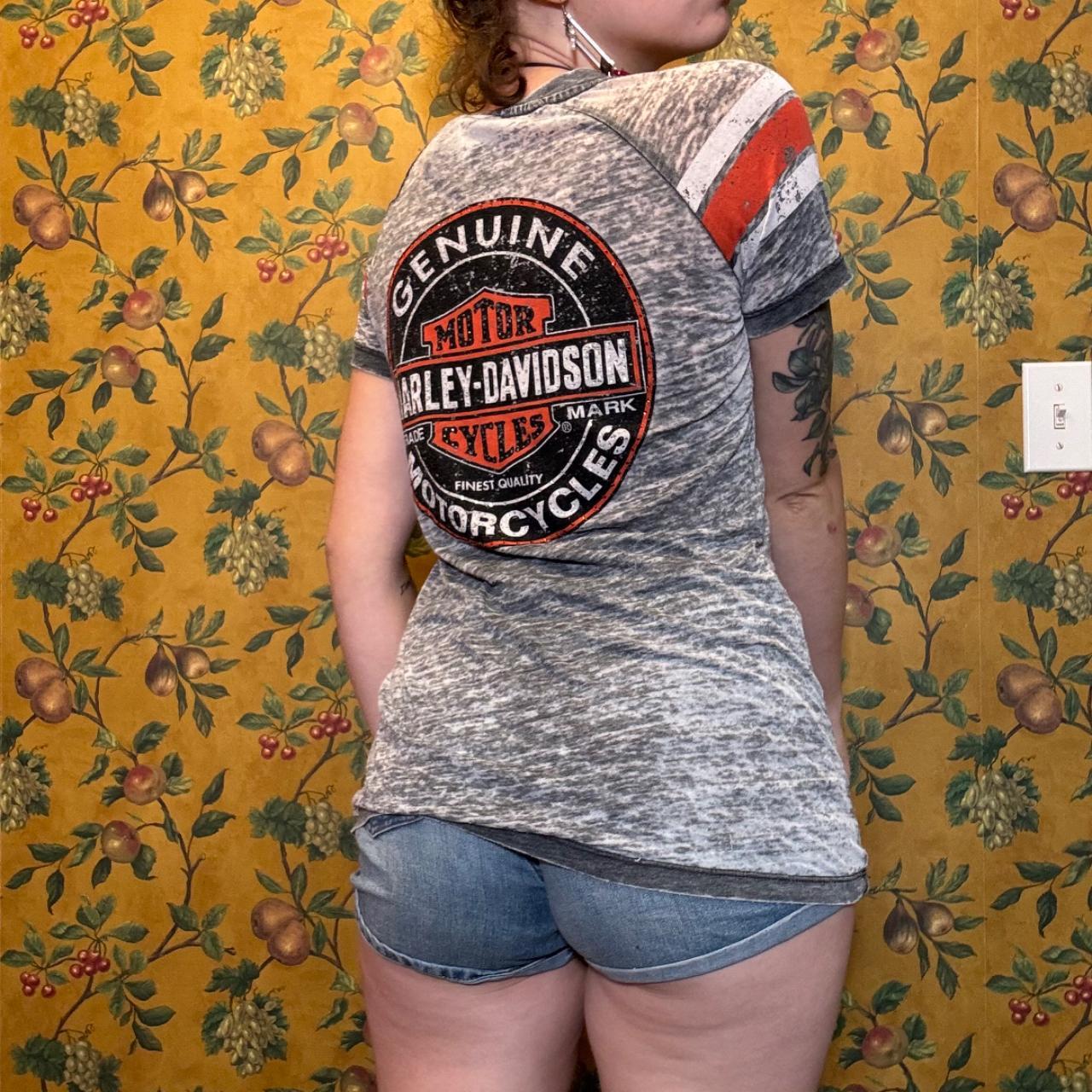 V-neck Harley Davidson bedazzled tee Extremely soft... - Depop