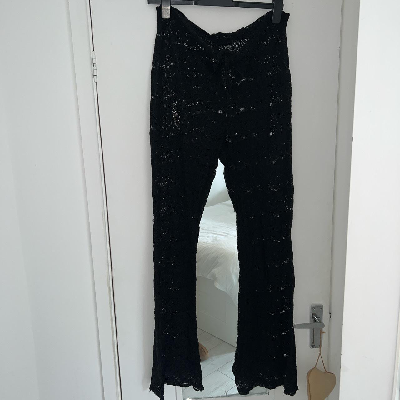 Pretty rascal handmade fiorella flares - noir lace,... - Depop