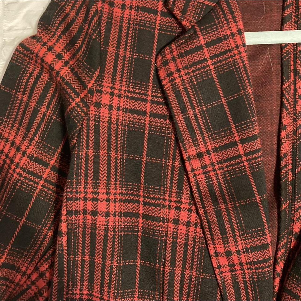 Red plaid blazer - Depop