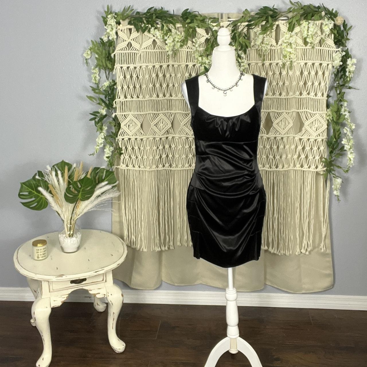 Windsor Black Bodycon Mini Dress. Beautiful satin... - Depop