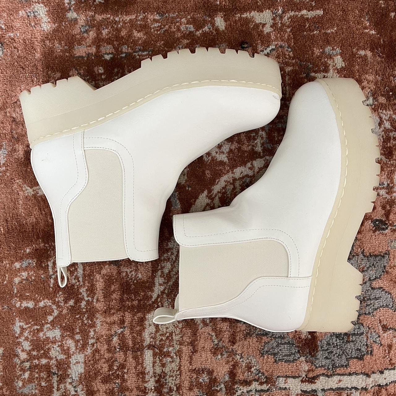 Super cute white platform boots Minor scuffs and... - Depop