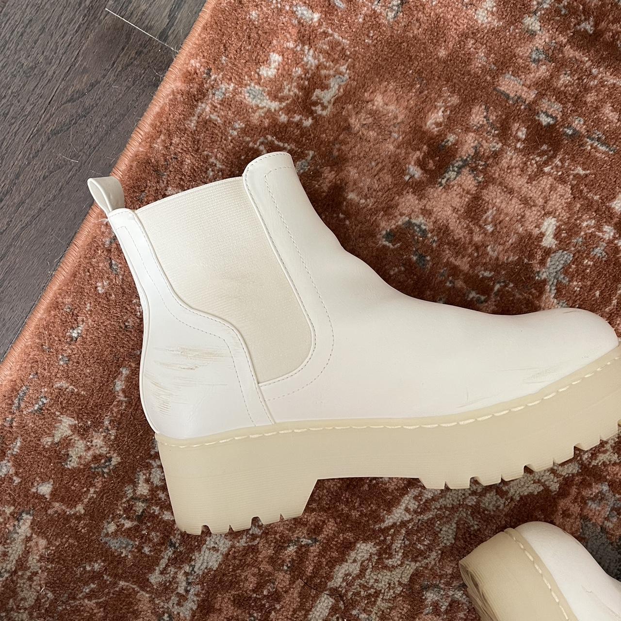 Super cute white platform boots Minor scuffs and... - Depop