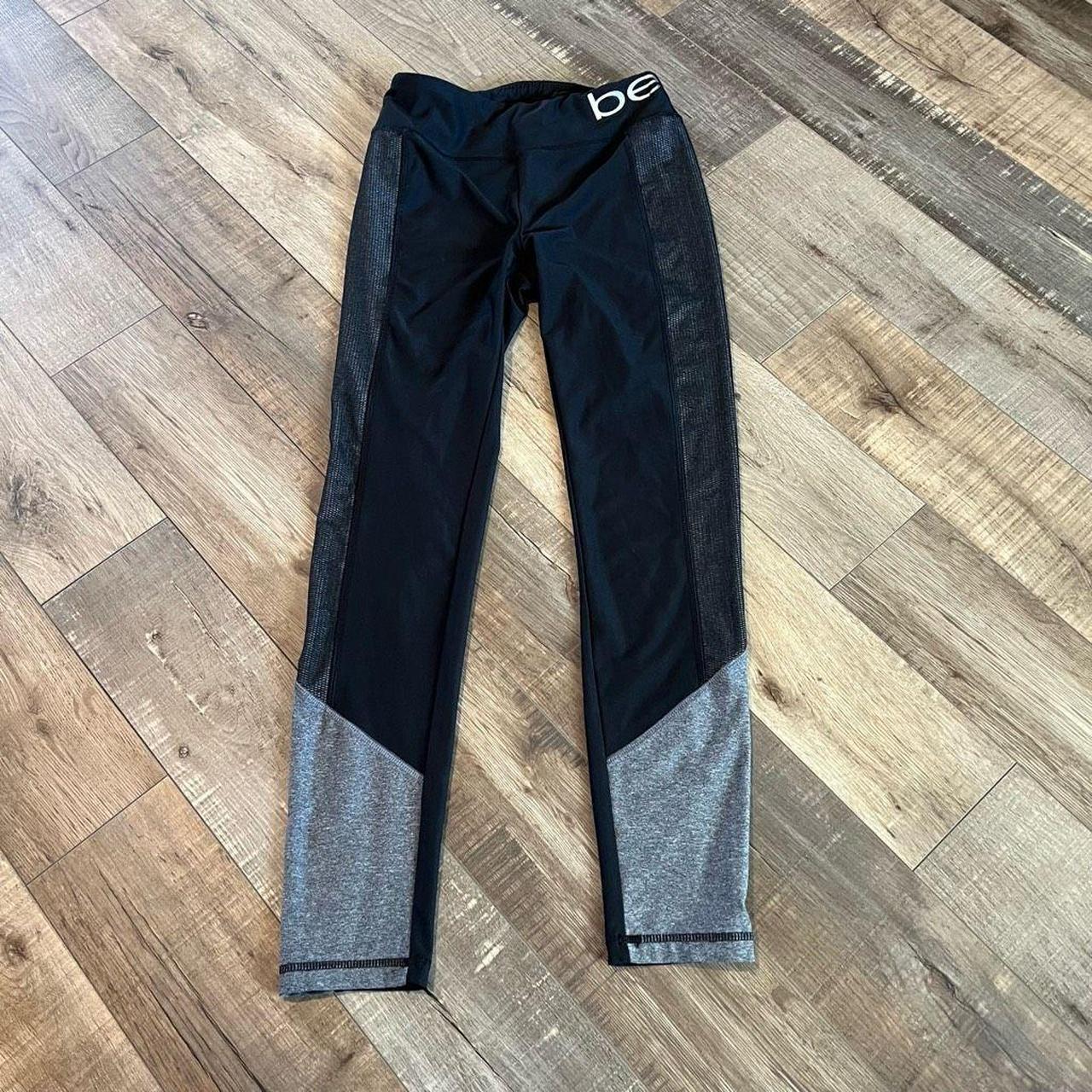 BEBE SPORT Black Mesh Stripe Leggings size s Very... - Depop