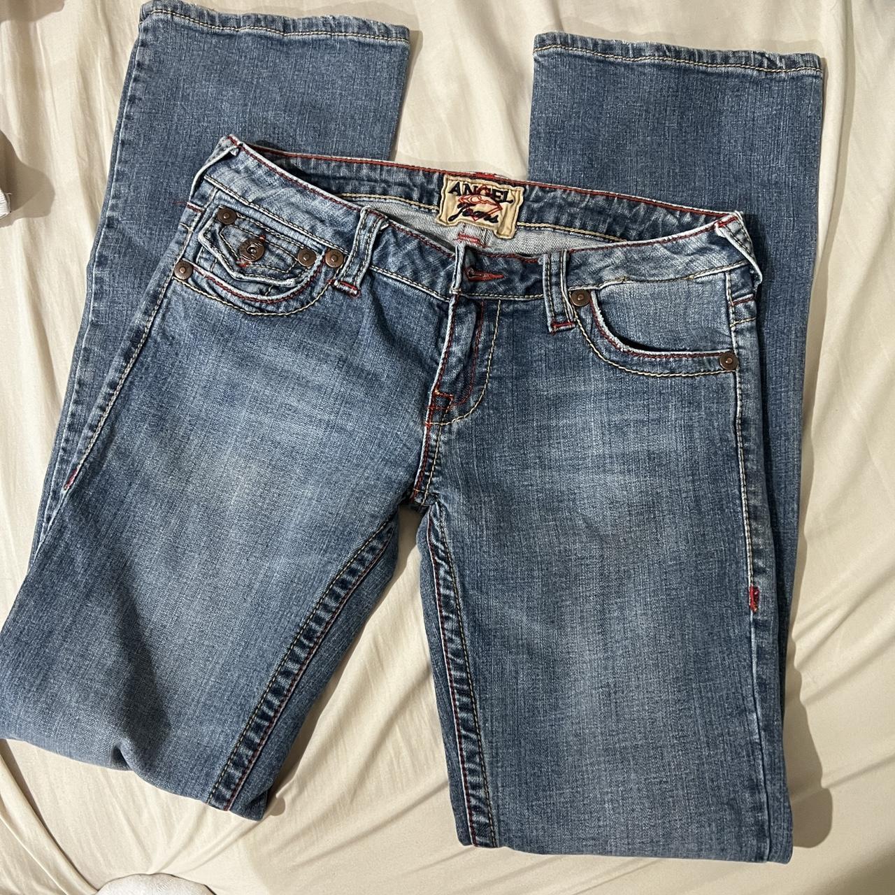 Angel Jean low waist flare jean Size 7 Made in USA... - Depop