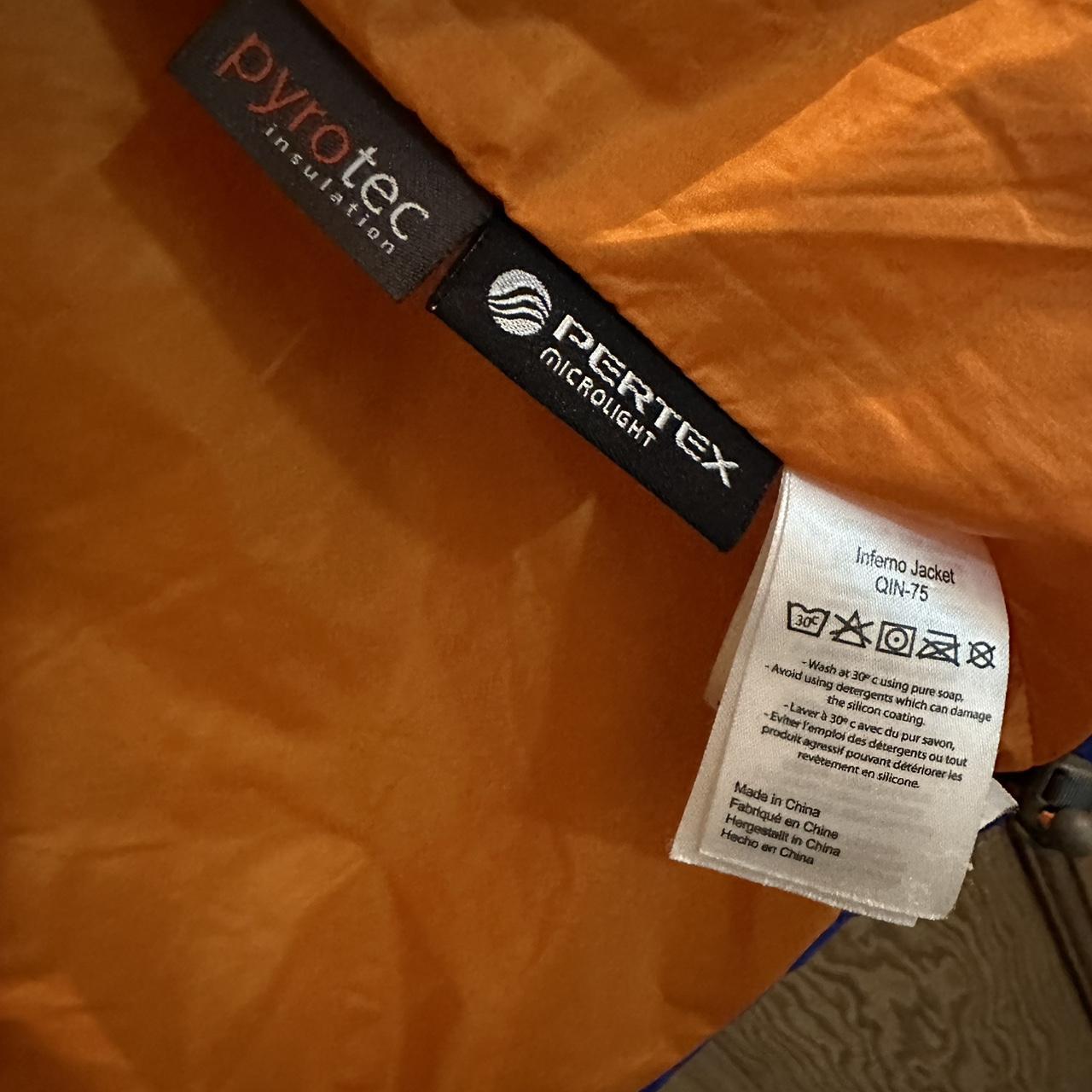 rab inferno pyro tec microlight jacket Size S Blue... - Depop