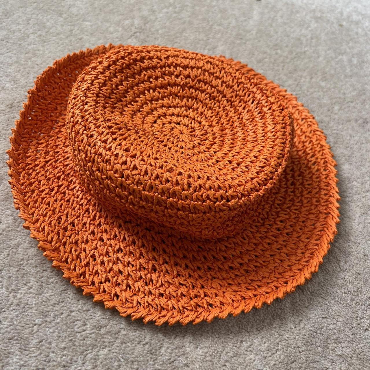 Fun bright orange beach hat Never worn - Depop