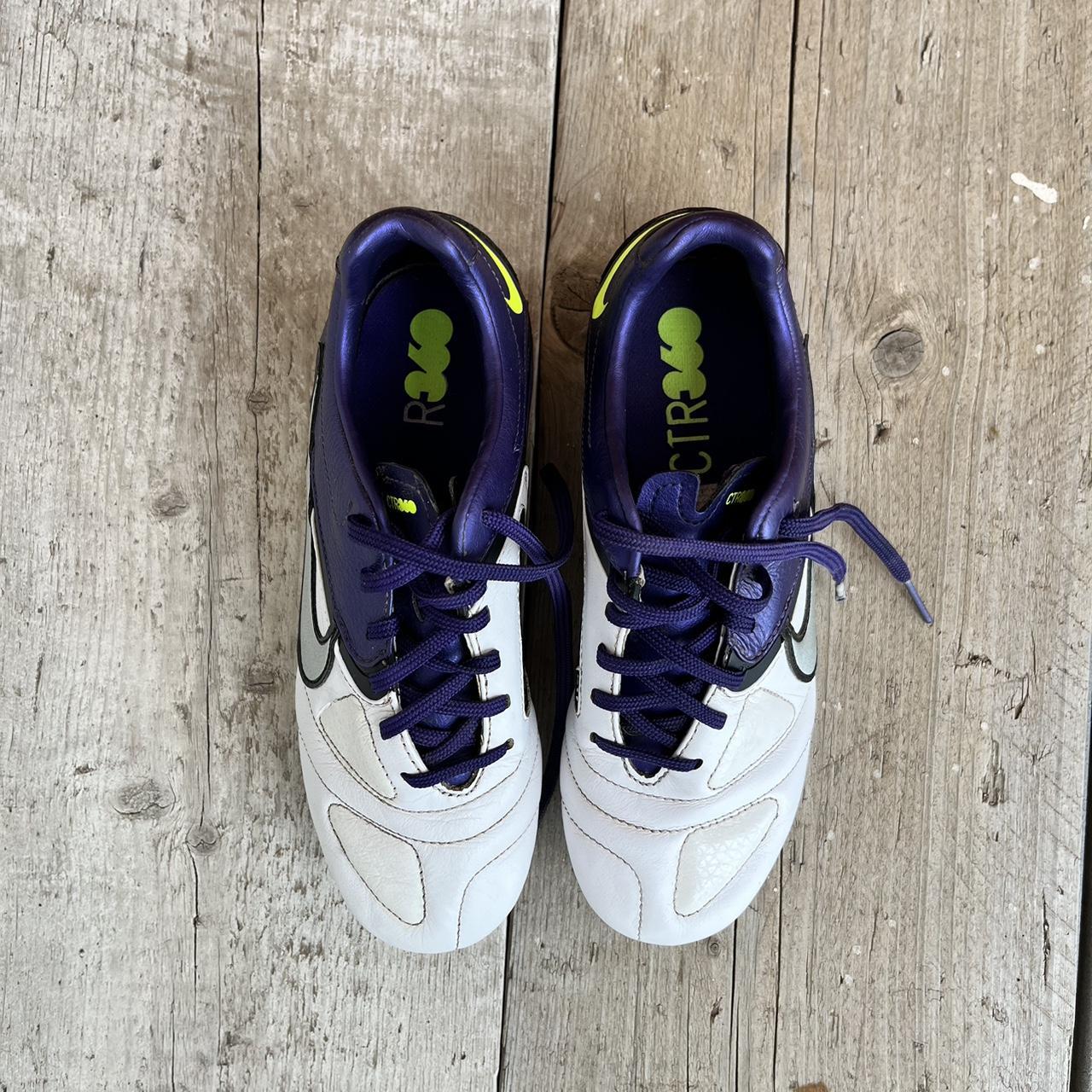 A pair of Purple white Nike CTR360 maestri ii Elite... - Depop