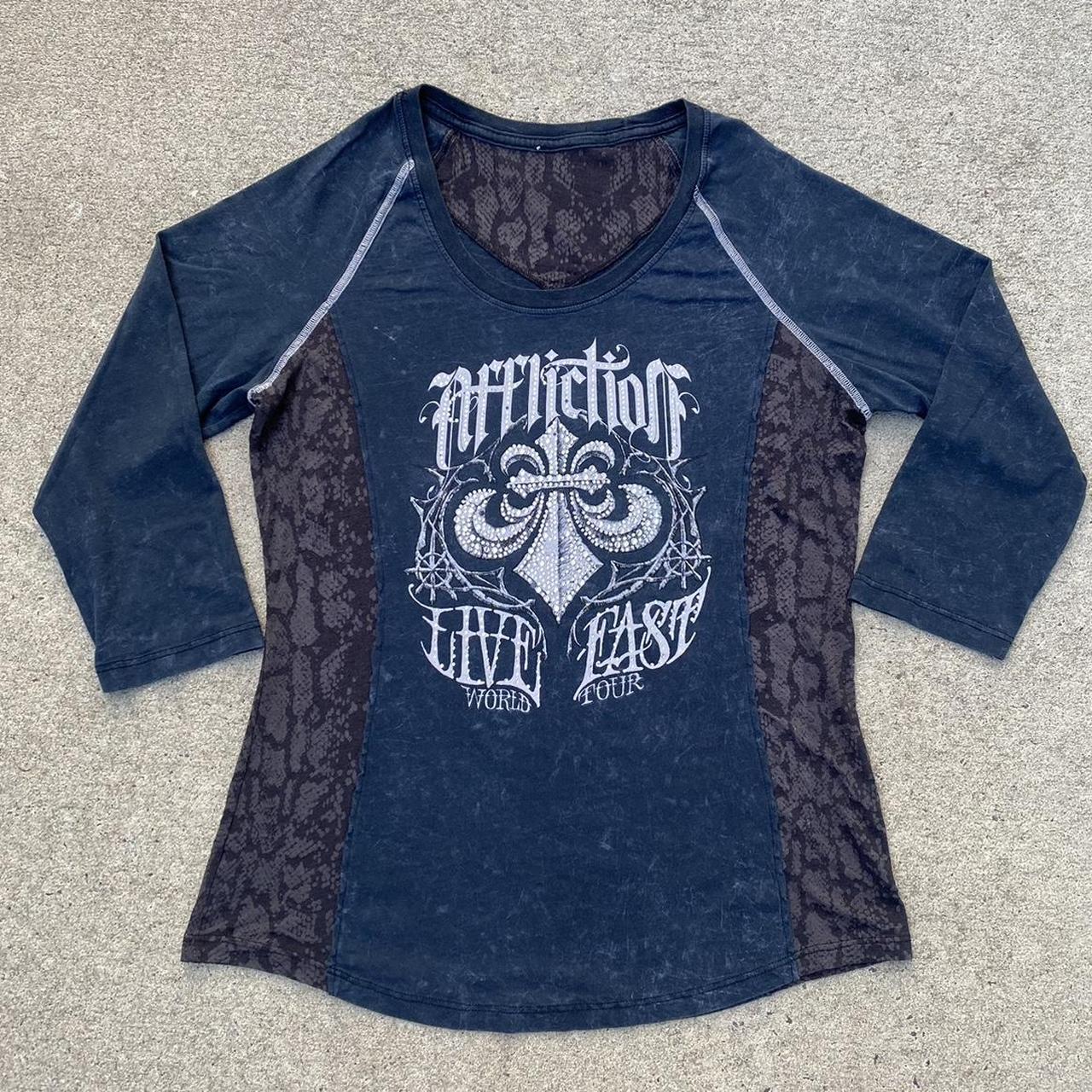 Affliction Live Fast World Tour shirt Size :... - Depop