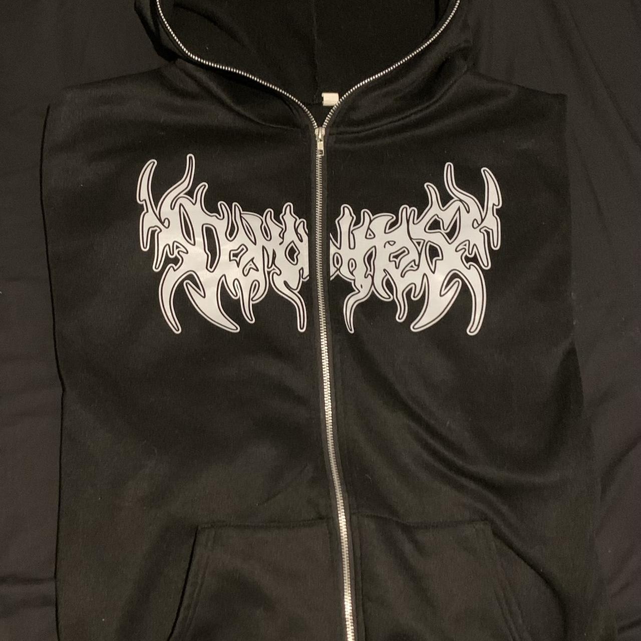 black opium style zip up hoodie | Depop