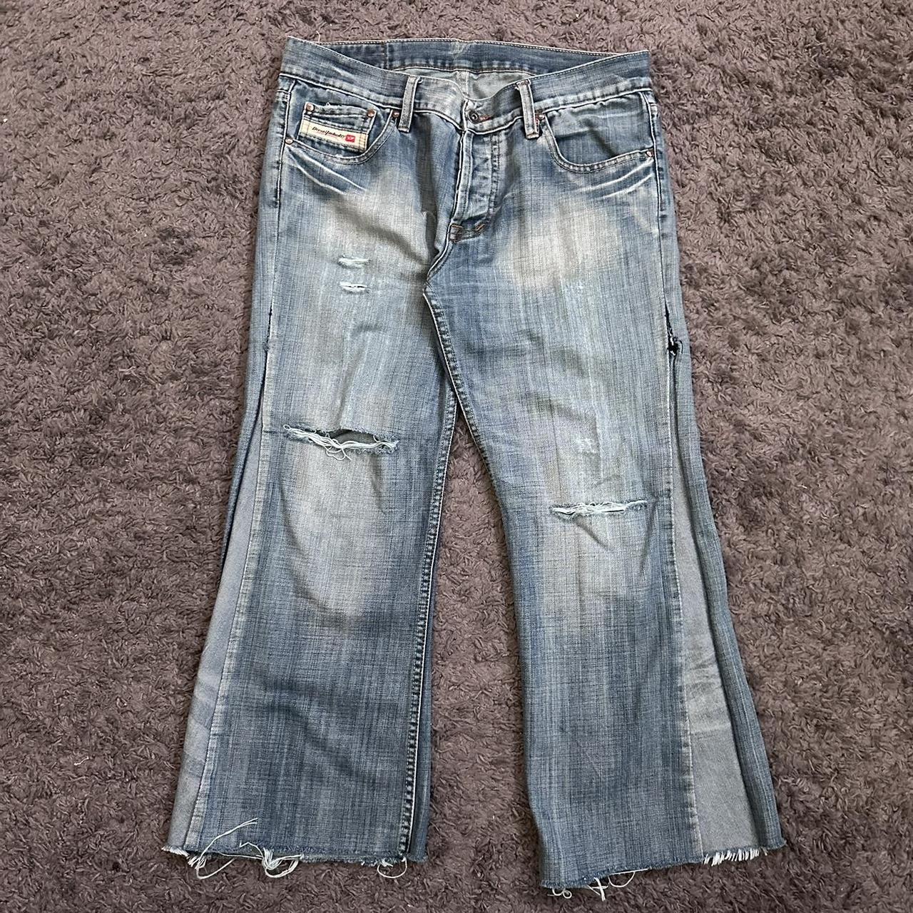 Custom Vintage Flared Diesel Industry Jeans Size 36... - Depop