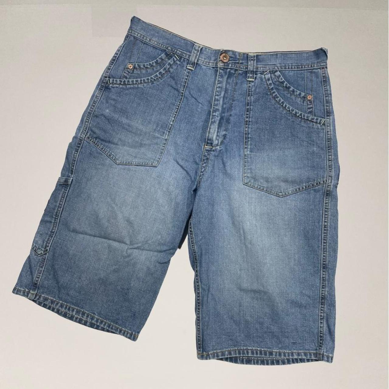 y2k grunge pepe jeans medium wash denim jorts,... - Depop