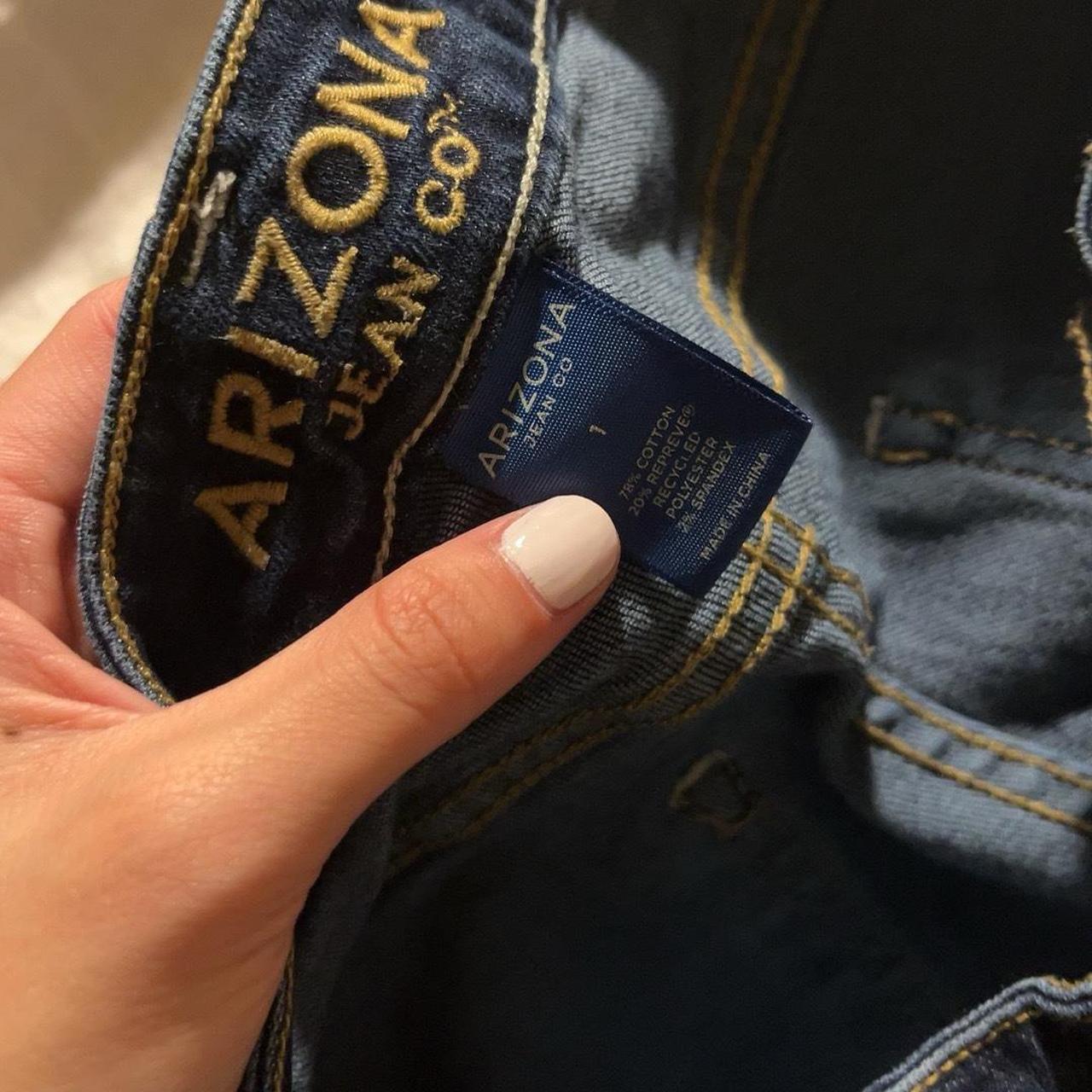 dark blue low rise bootcut size 1 arizona jean co... - Depop