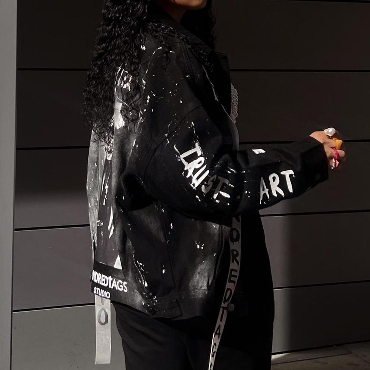 Graphic Denim black jacket #graphic #jacket - Depop