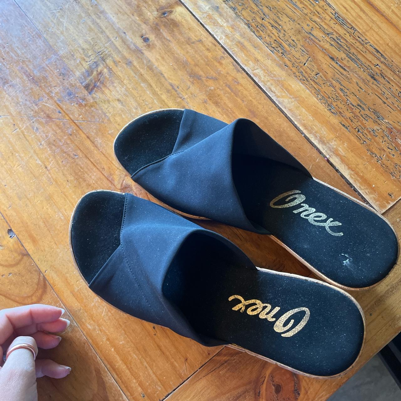 Onex women’s heels #onex #heels #black #wedges - Depop