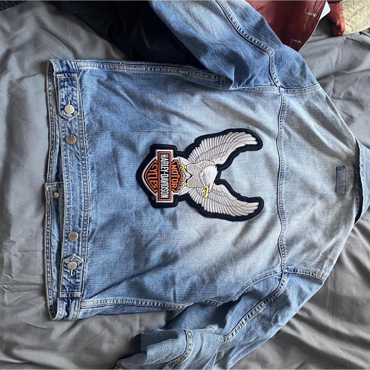 HARLEY DAVIDSON DENIM JACKET #denimjacket - Depop