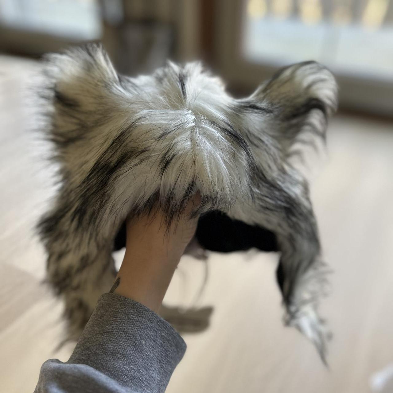 Super cute fuzzy wolf hat for a toddler! Never worn,... - Depop