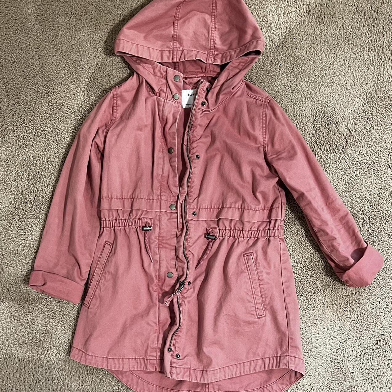 S pink hooded jacket. Lightly worn. - Depop