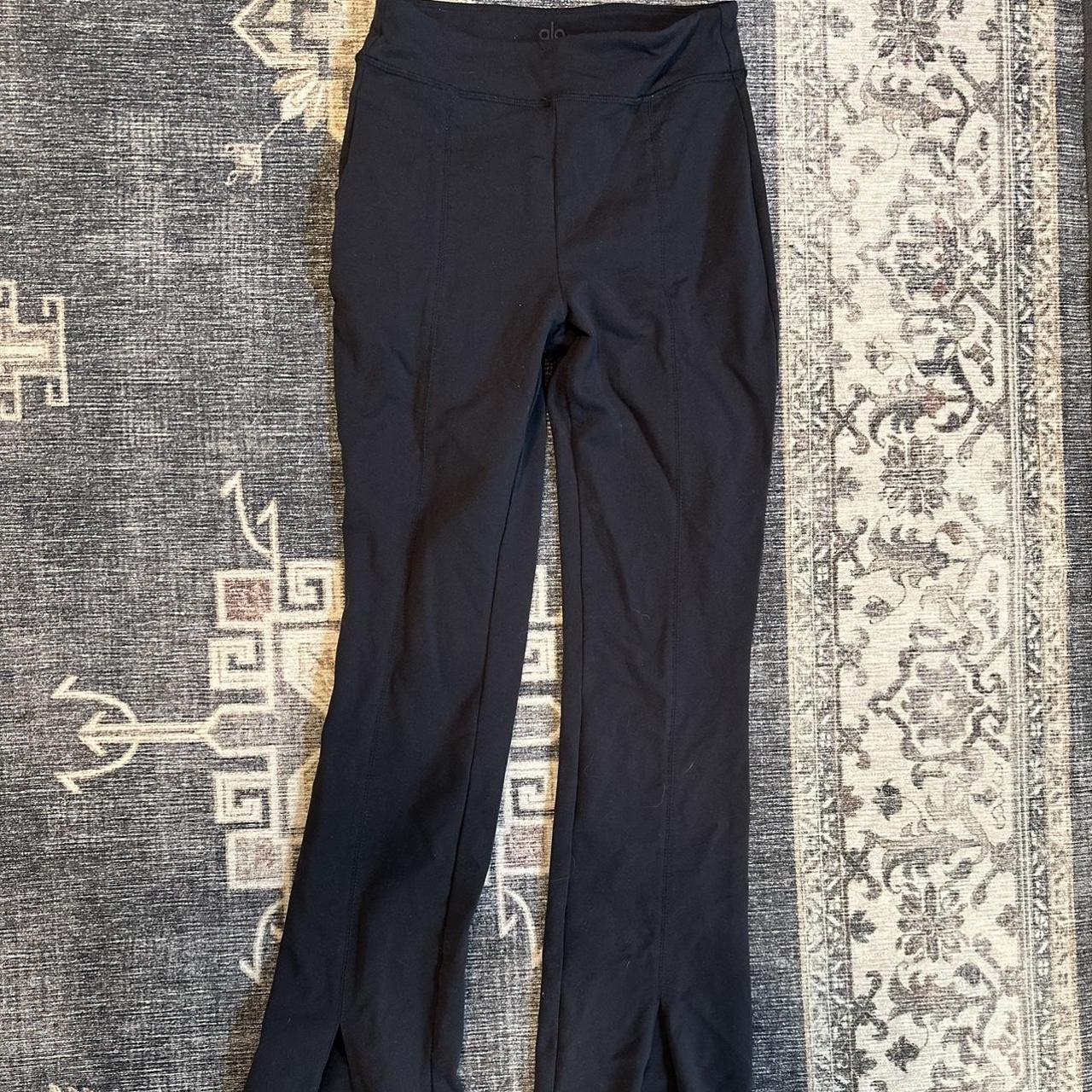 Alo Flared Leggings High Waisted Slit In Front Depop