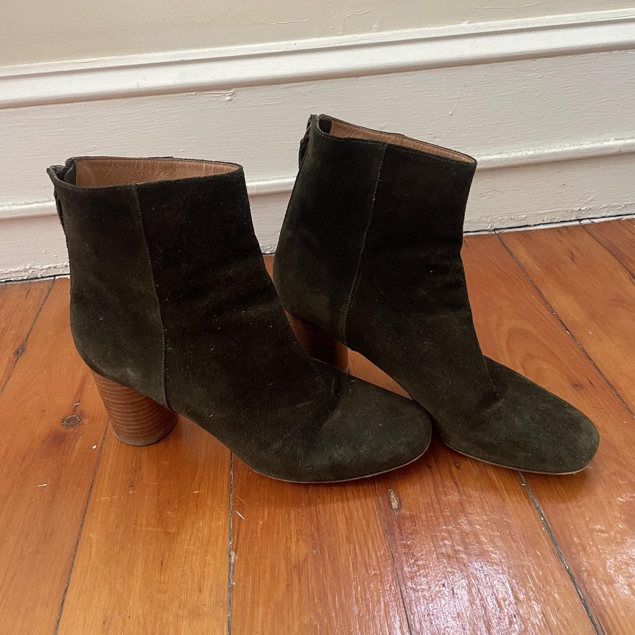 Sandro Paris Forest Green Suede Ankle Boots (with... - Depop