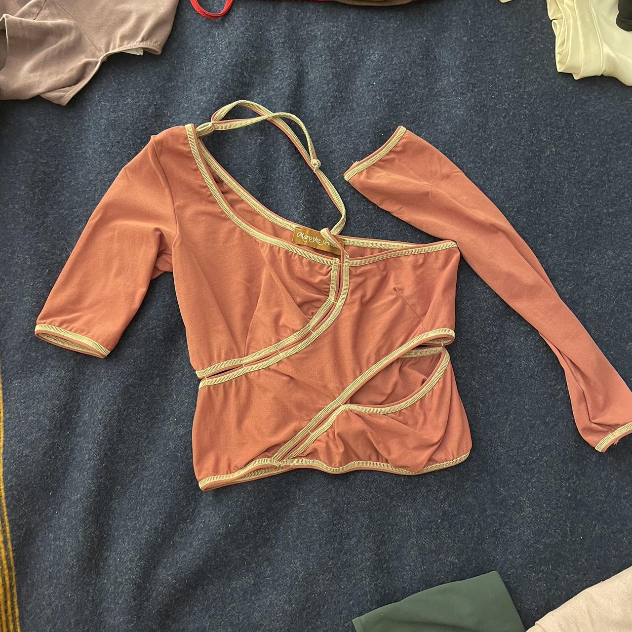 Maroske Peeche Earth Décolletage Top Sold out... - Depop