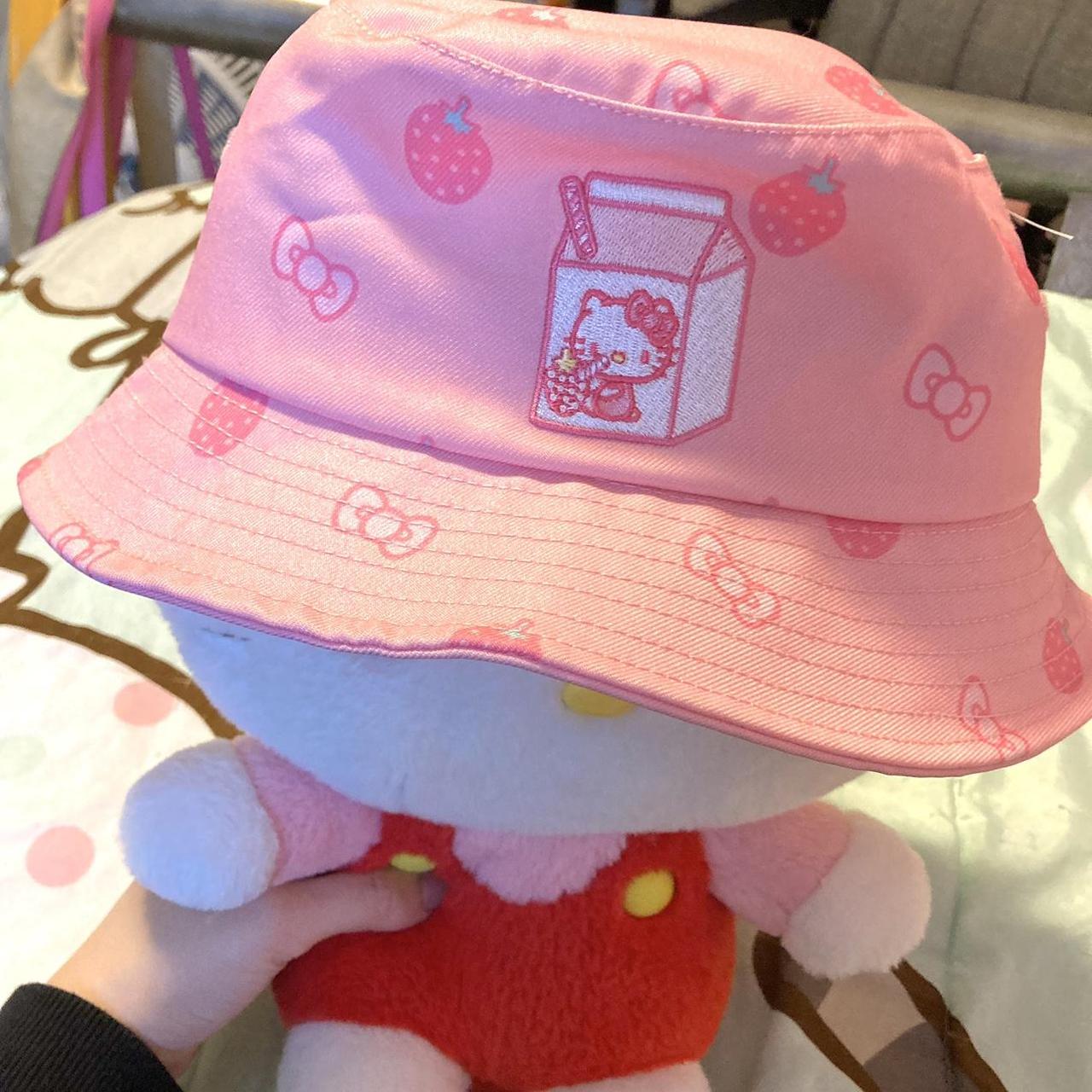 hello kitty and strawberry pink bucket hat!!... - Depop
