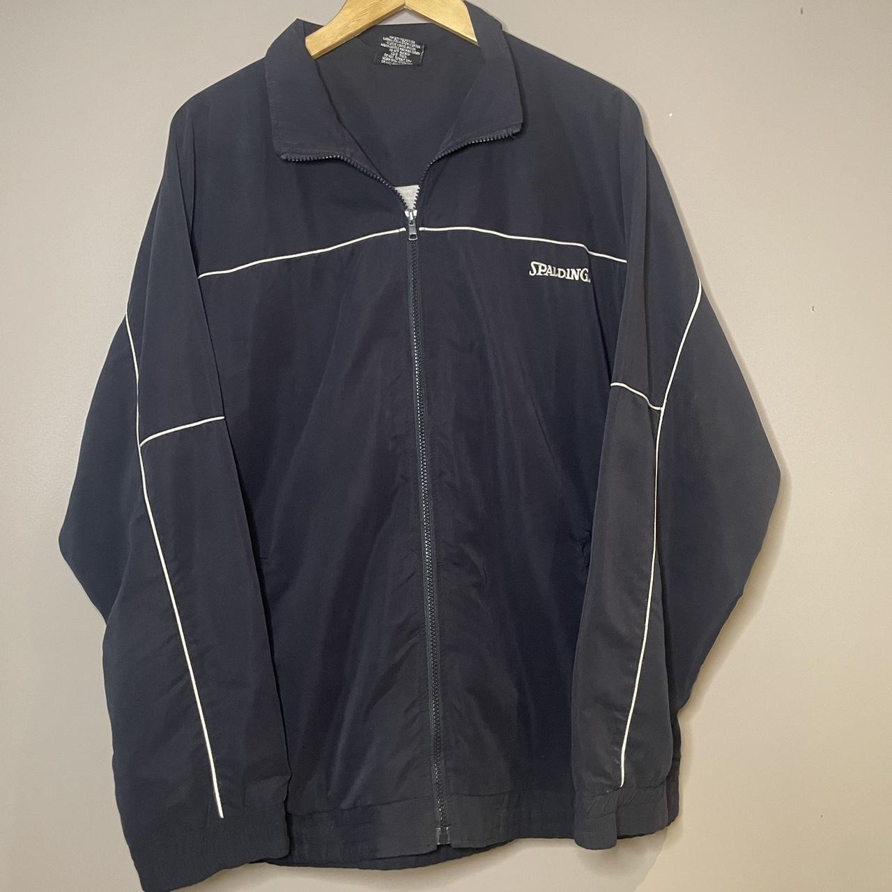 vintage spalding b&w track jacket 🏀 📐 size: men’s... - Depop