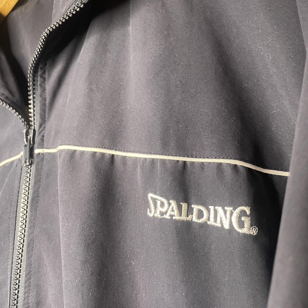 vintage spalding b&w track jacket 🏀 📐 size: men’s... - Depop