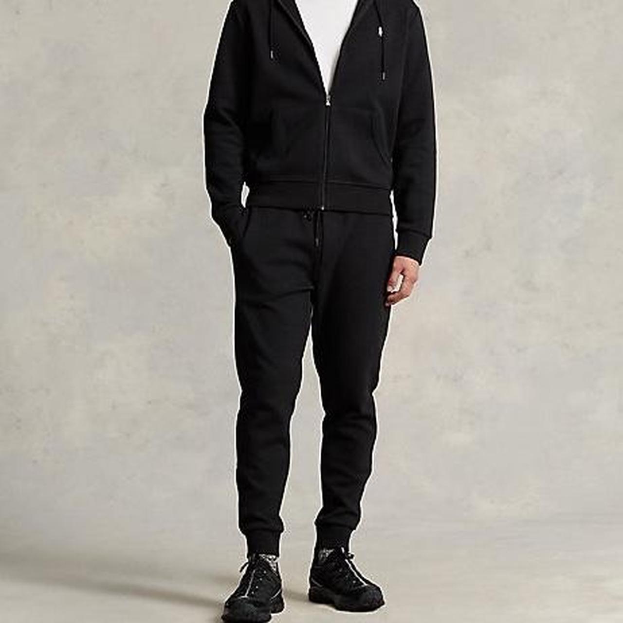 polo ralph lauren black tracksuit full set (retail... - Depop