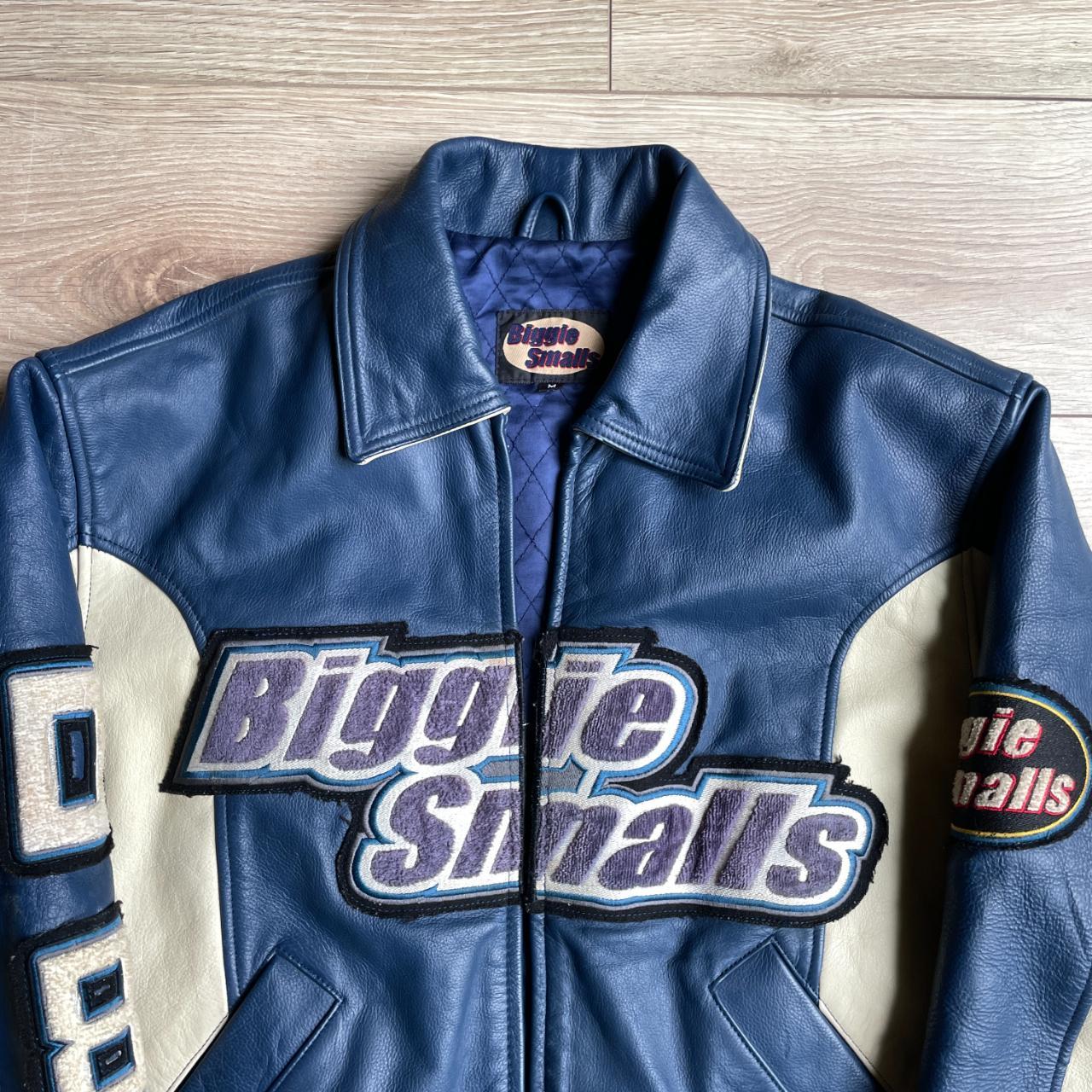 Biggie Smalls Vintage Varsity Leather Jacket States... - Depop