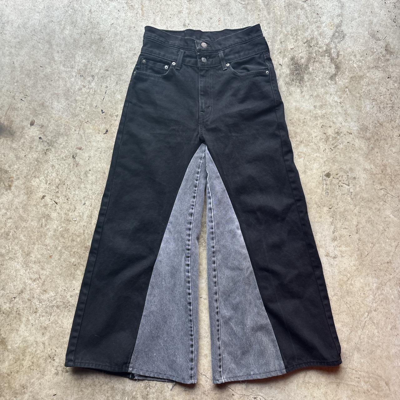 Custom 1 of 1 super baggy jnco style gray and black... | Depop