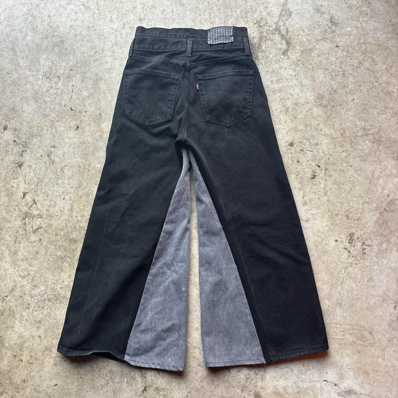 Custom 1 of 1 super baggy jnco style gray and black... | Depop