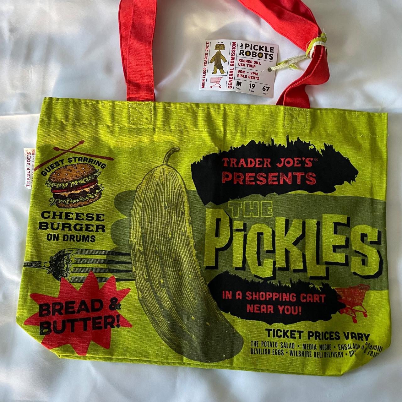 #TraderJoe's Pickle Bag, reusable canvas tote bag,... - Depop