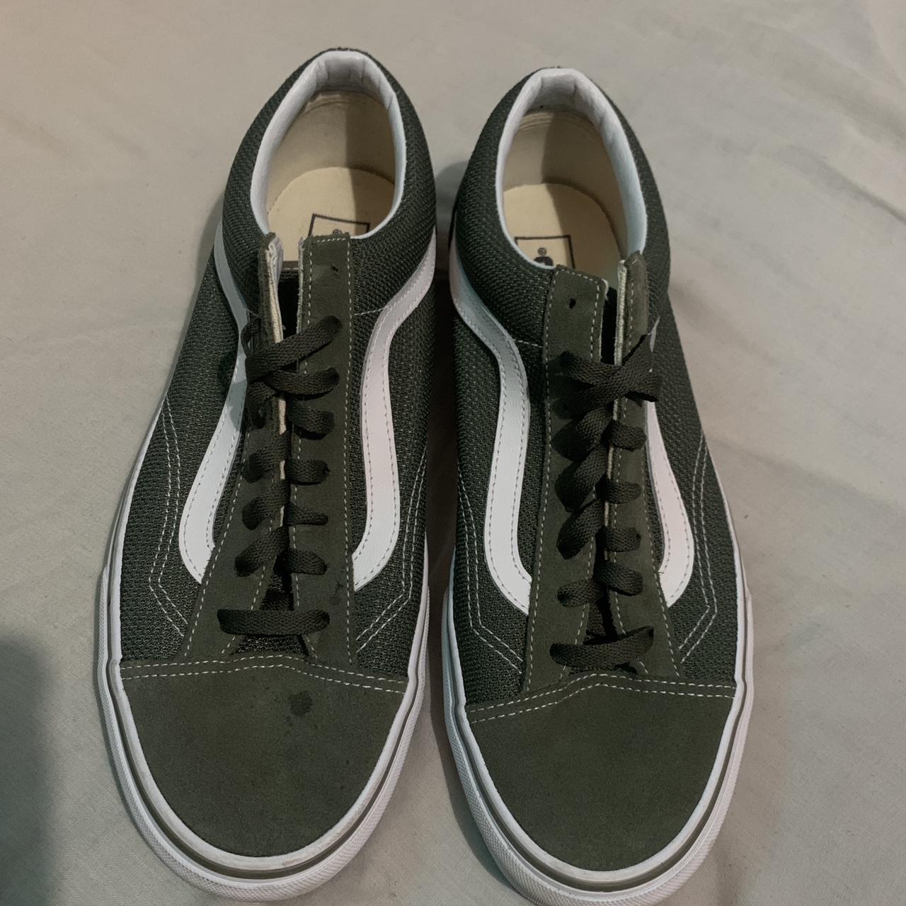 Vans mesh trainers, olive green Slightly worn but... - Depop