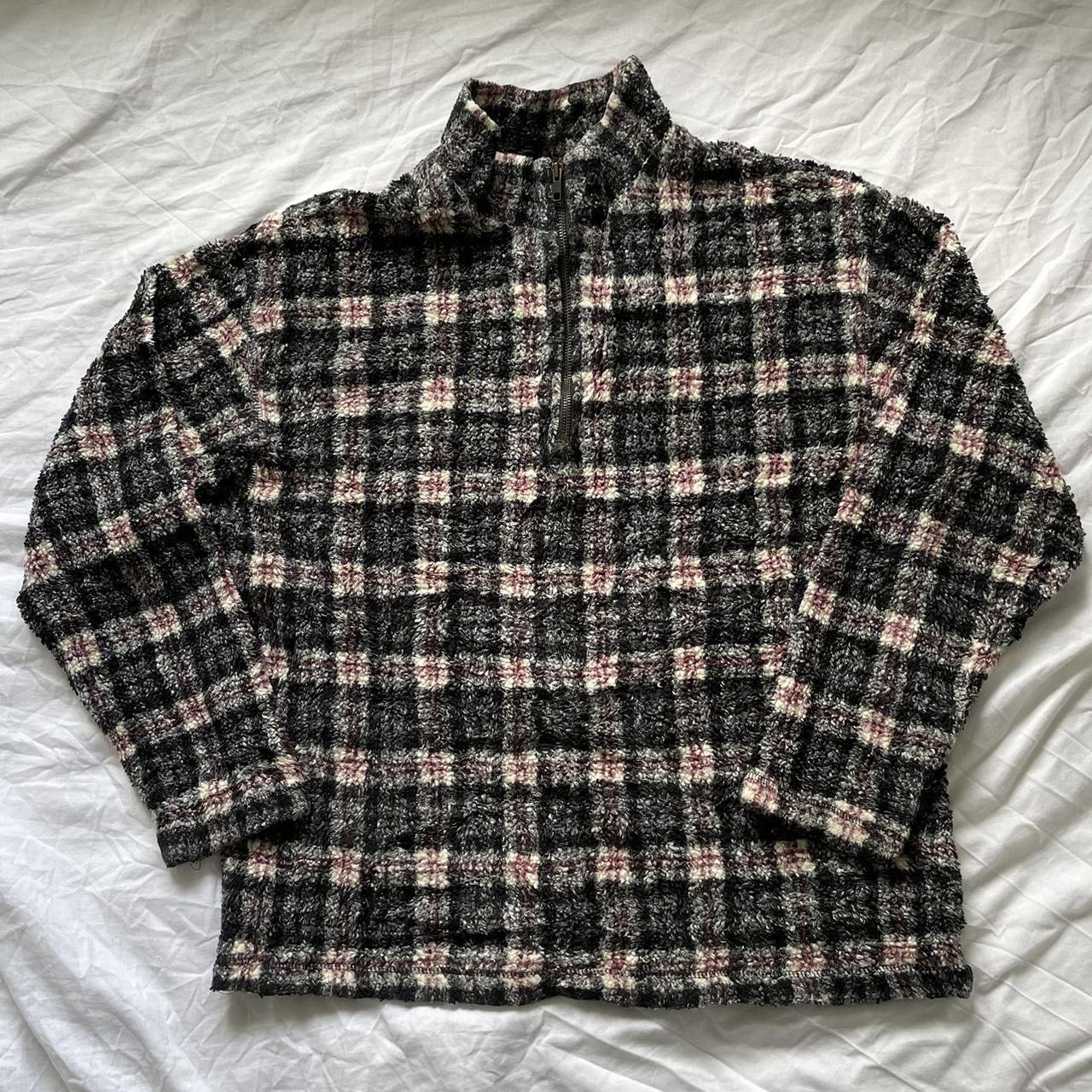 Sick checkered Eddie Bauer quarter zip jumper The... - Depop