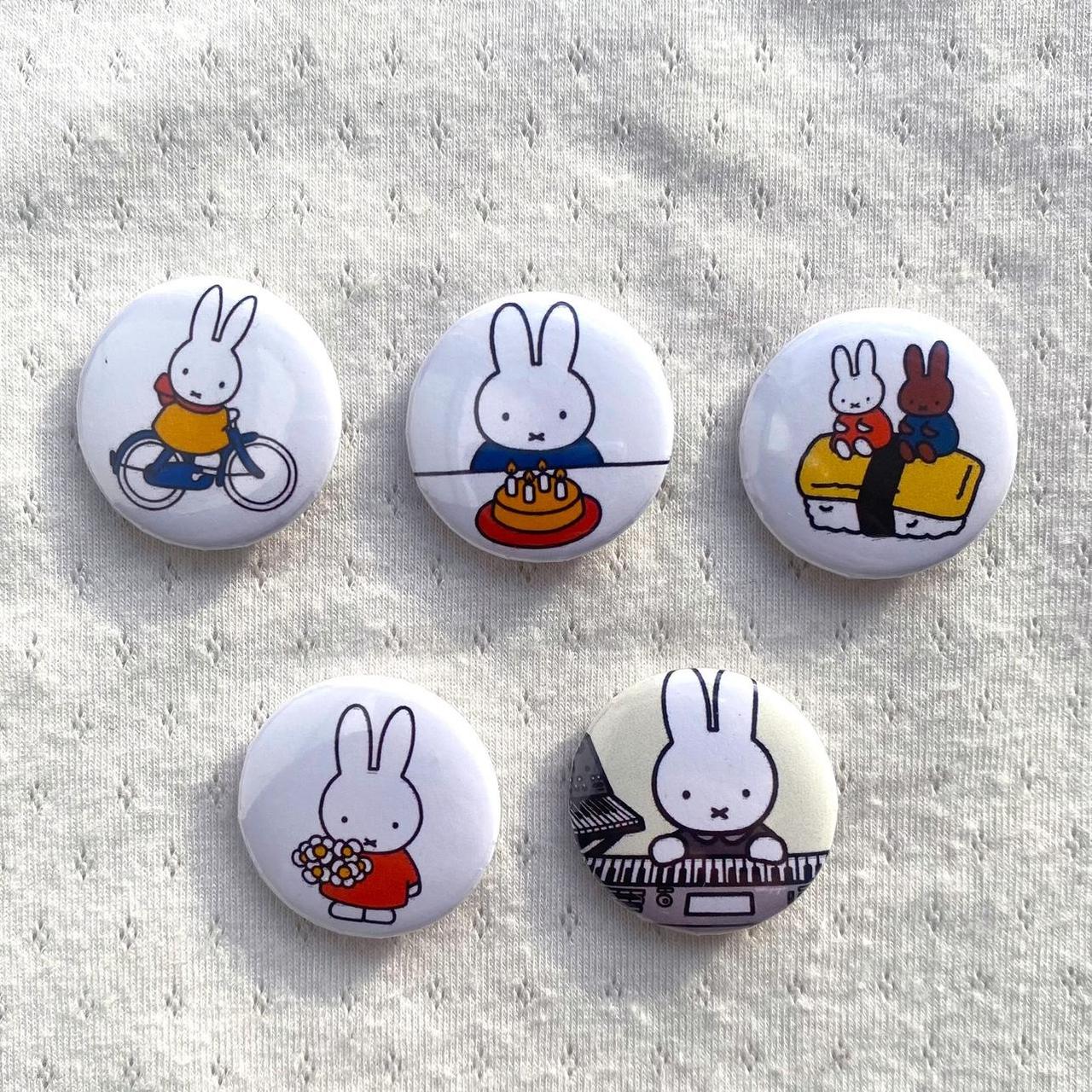 miffy pin pack 🐇 five pins included nickel shown for... - Depop