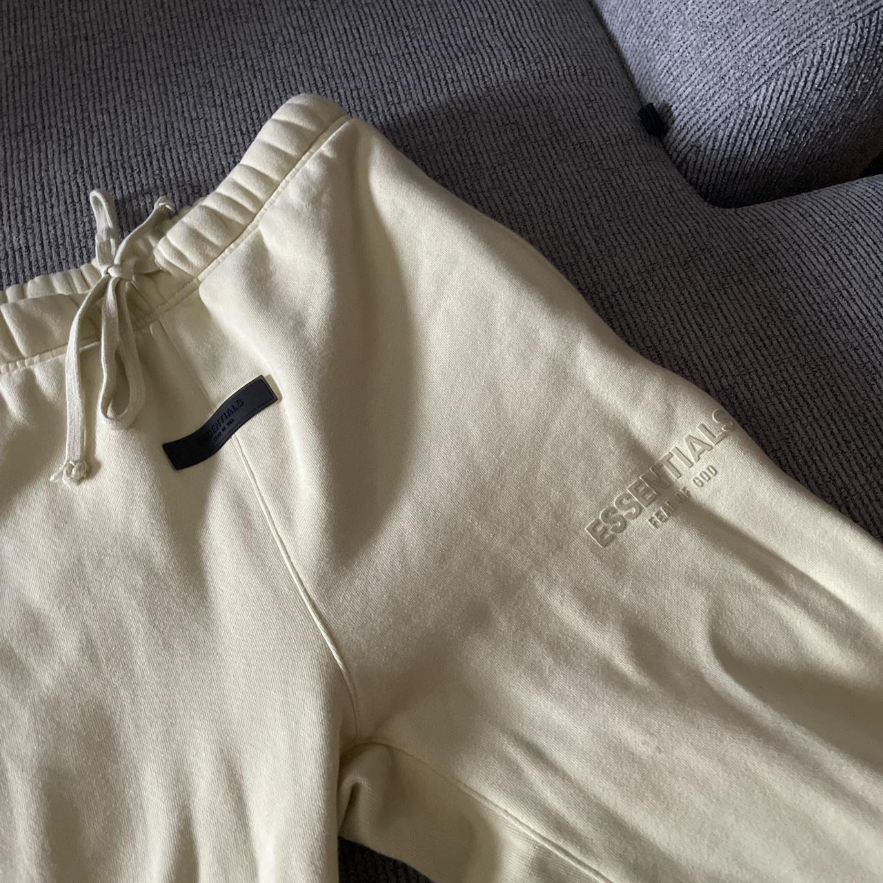 yellow essentials sweatpants! I did cut the string!... - Depop